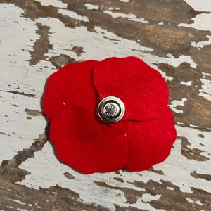 Handmade Red Poppy Pin, Veterans Day Broach, Veteran Hat Pin - Etsy