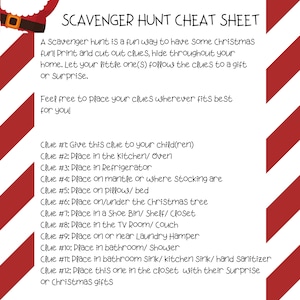 Santa Christmas Scavenger Hunt, Christmas Game, Fun at Home, Printable ...