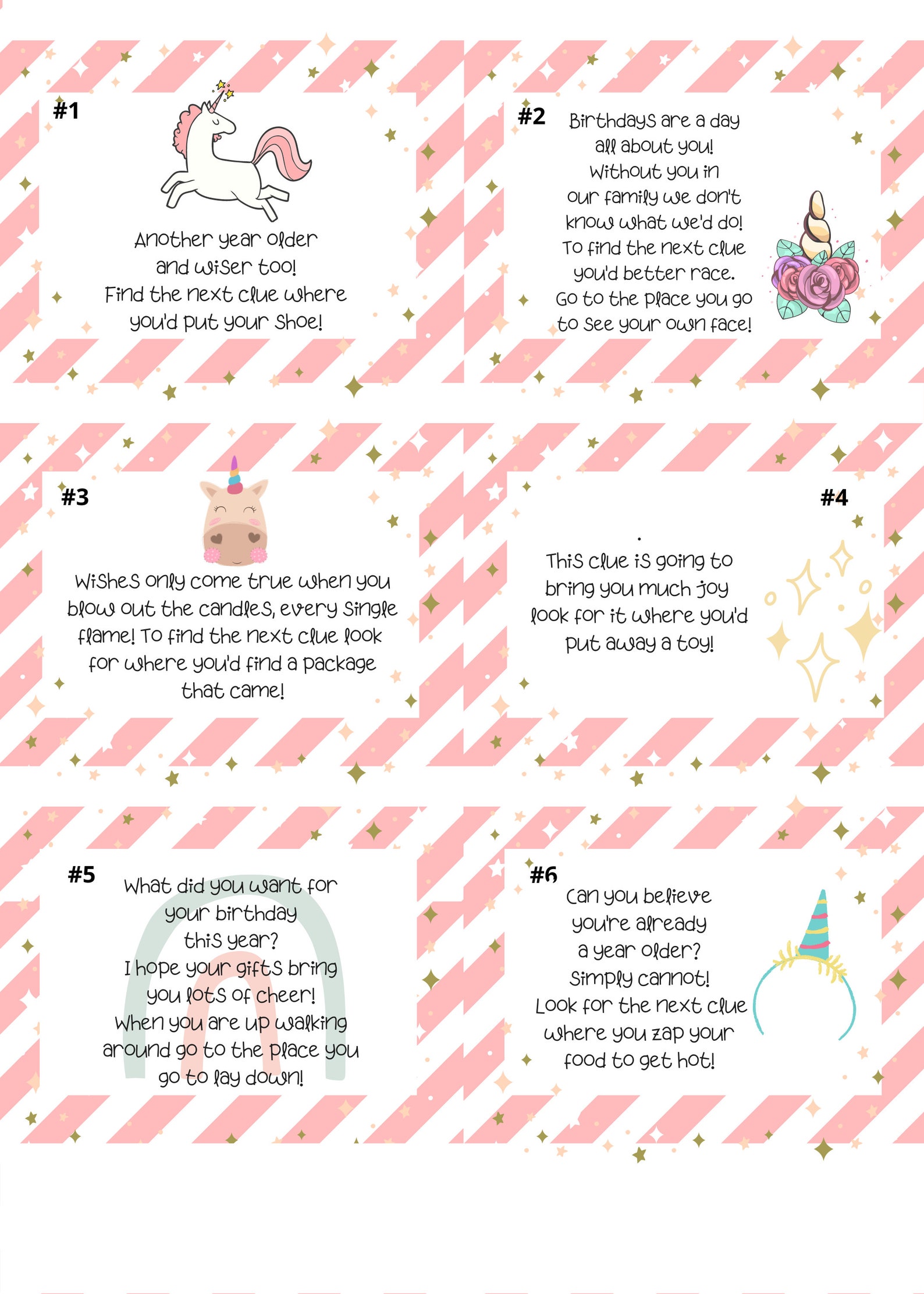 Girls Birthday Scavenger Hunt Unicorn Birthday Party Game - Etsy