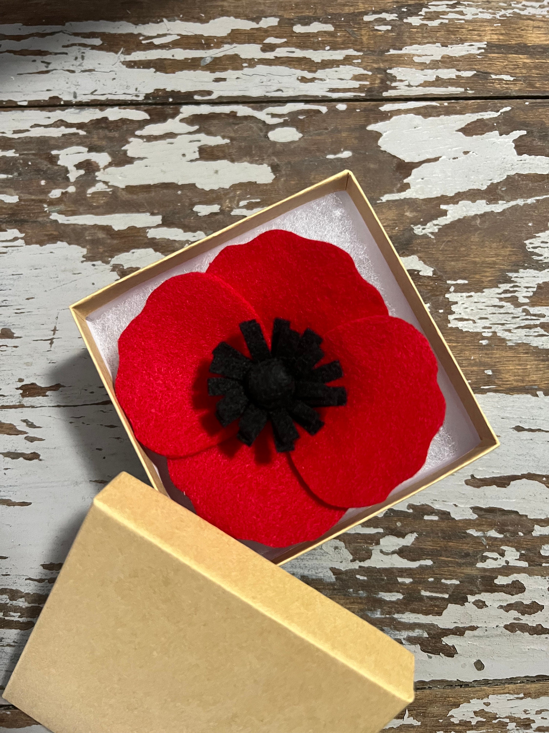 Handmade Red Poppy Pin, Veterans Day Broach, Veteran Hat Pin - Etsy