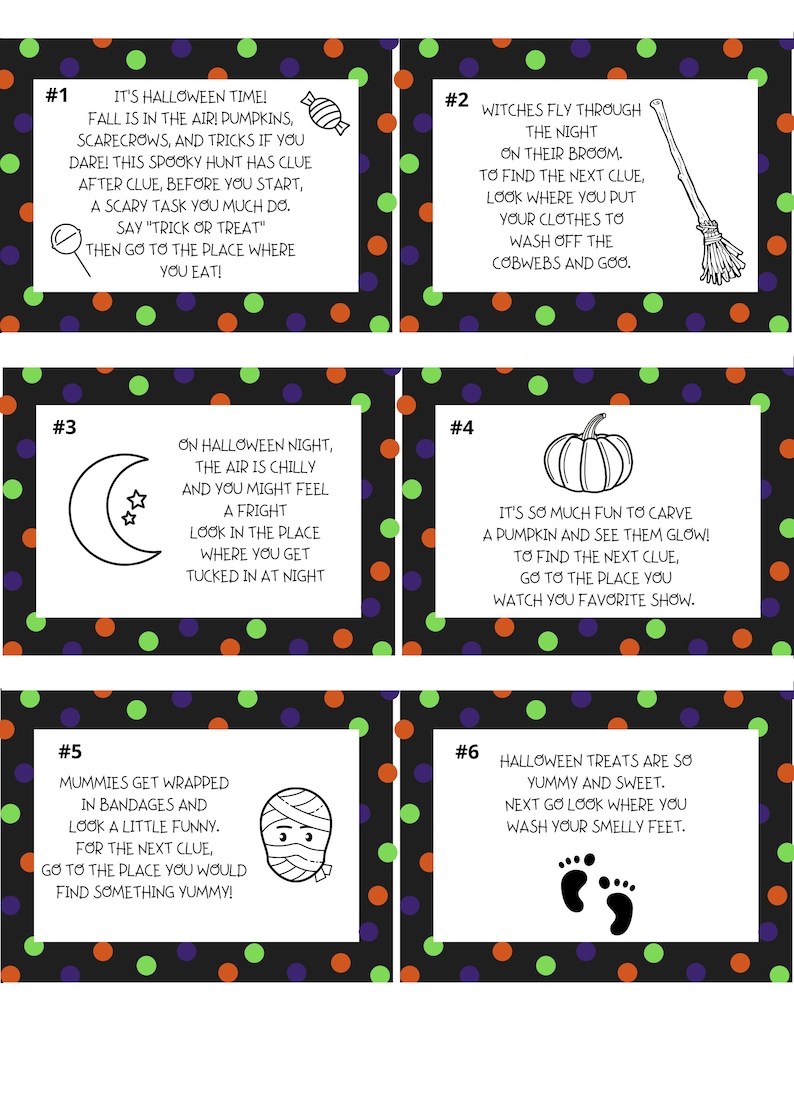 Kids Halloween Scavenger Hunt, Trick-or-treat, Halloween Game, Fun at ...