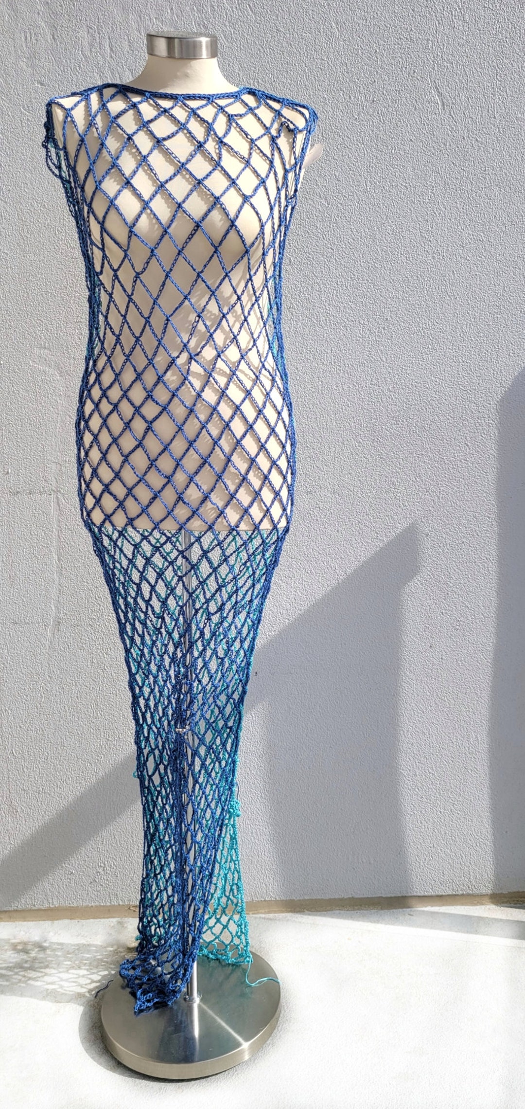 Crochet Fishnet Maxi Dress - Etsy