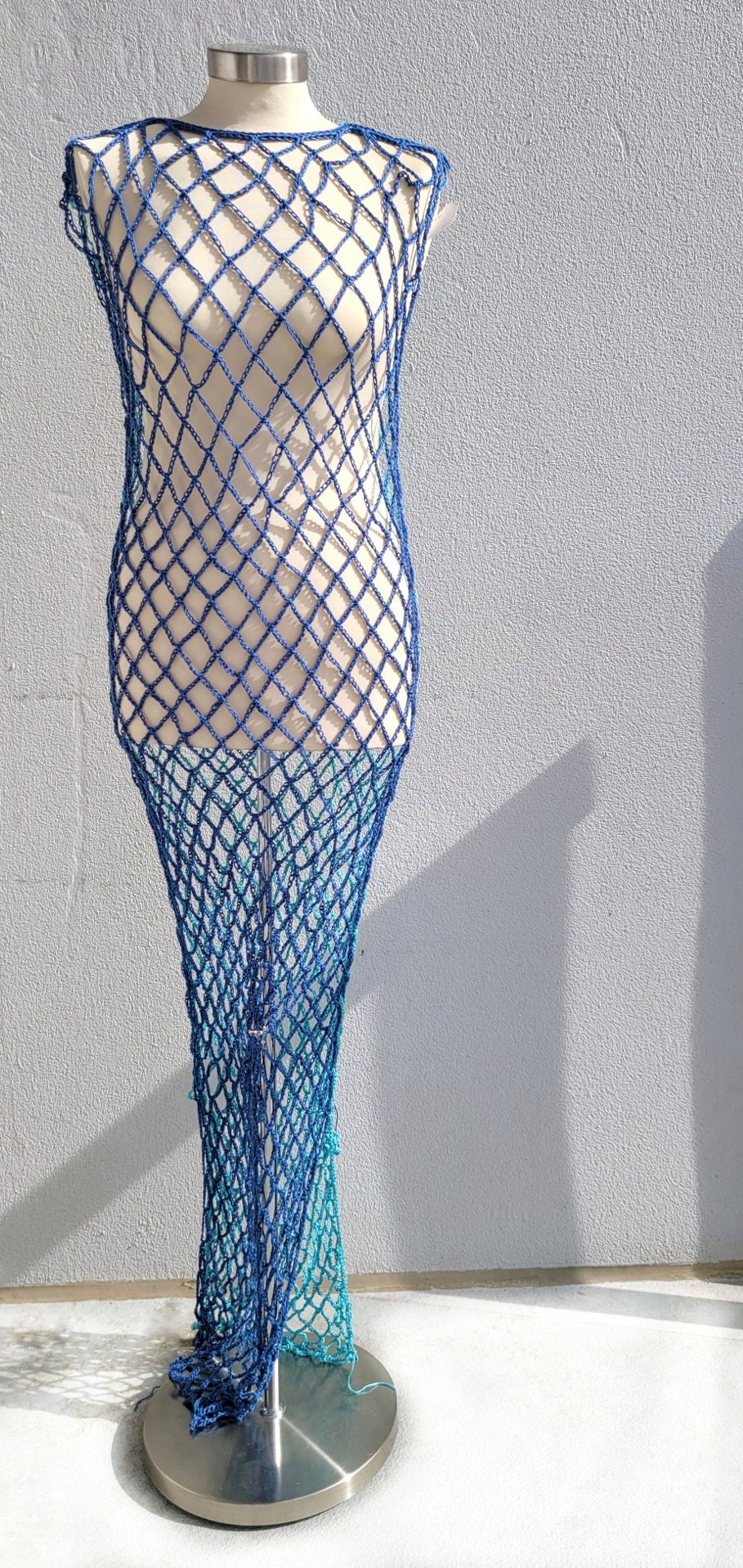 Crochet Fishnet Maxi Dress - Etsy