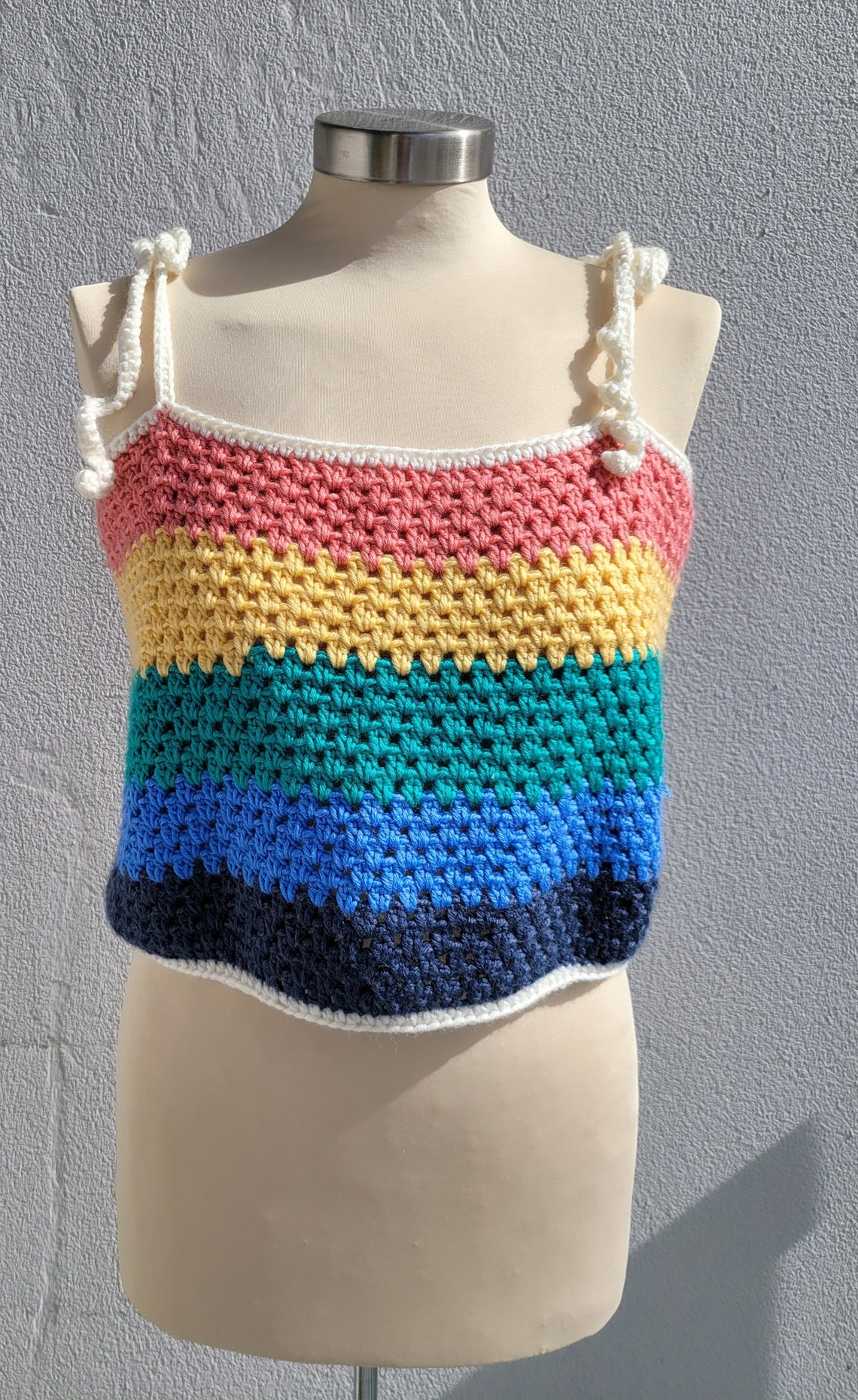 Vintage Rainbow Crochet Tube Tank - Etsy