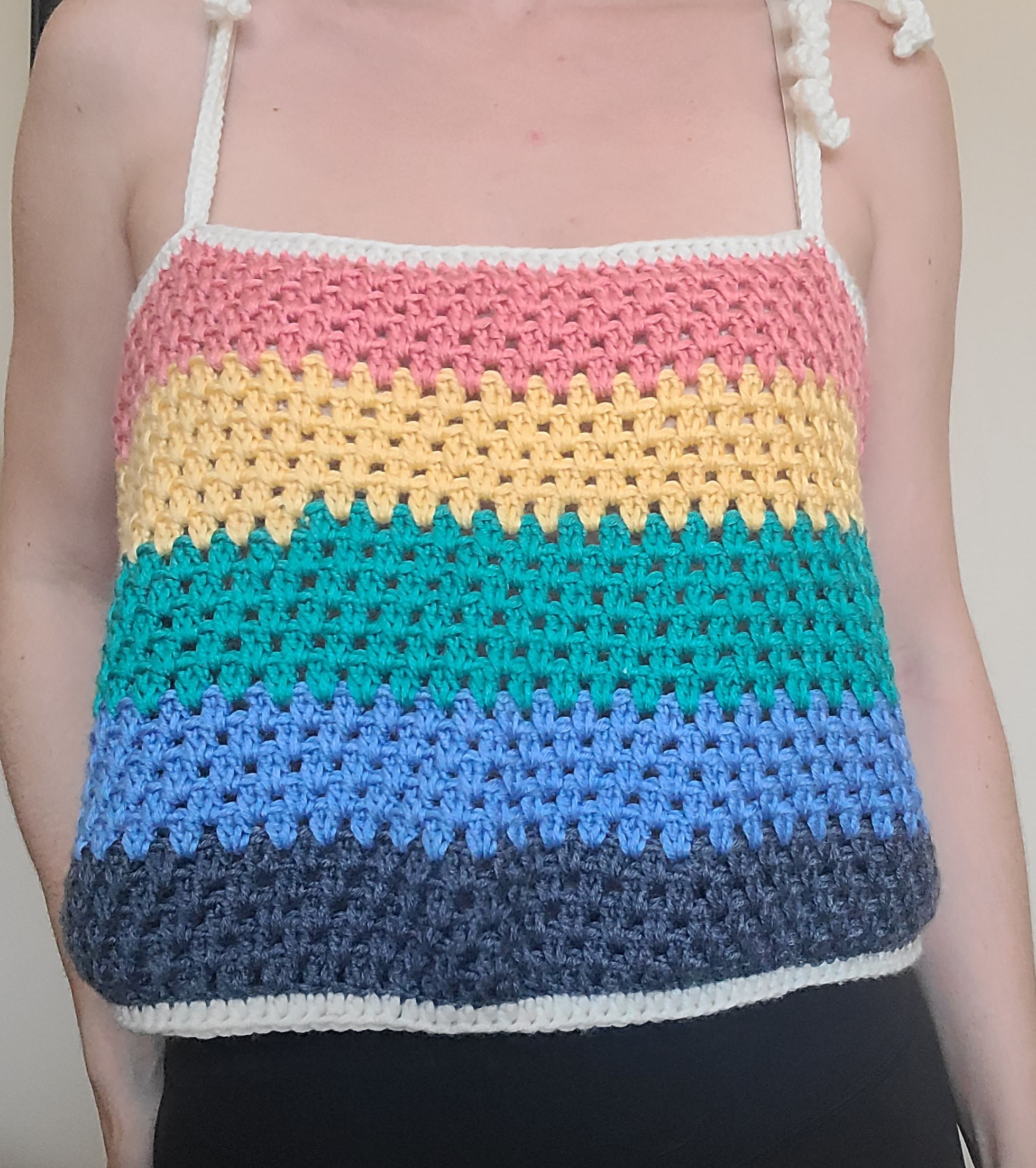 Vintage Rainbow Crochet Tube Tank - Etsy
