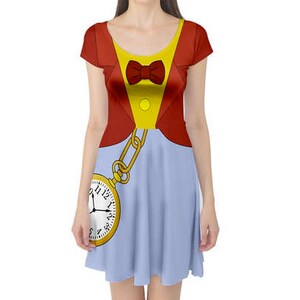 I'm Late White Rabbit Inspired Cap Sleeve Skater Dress | Etsy