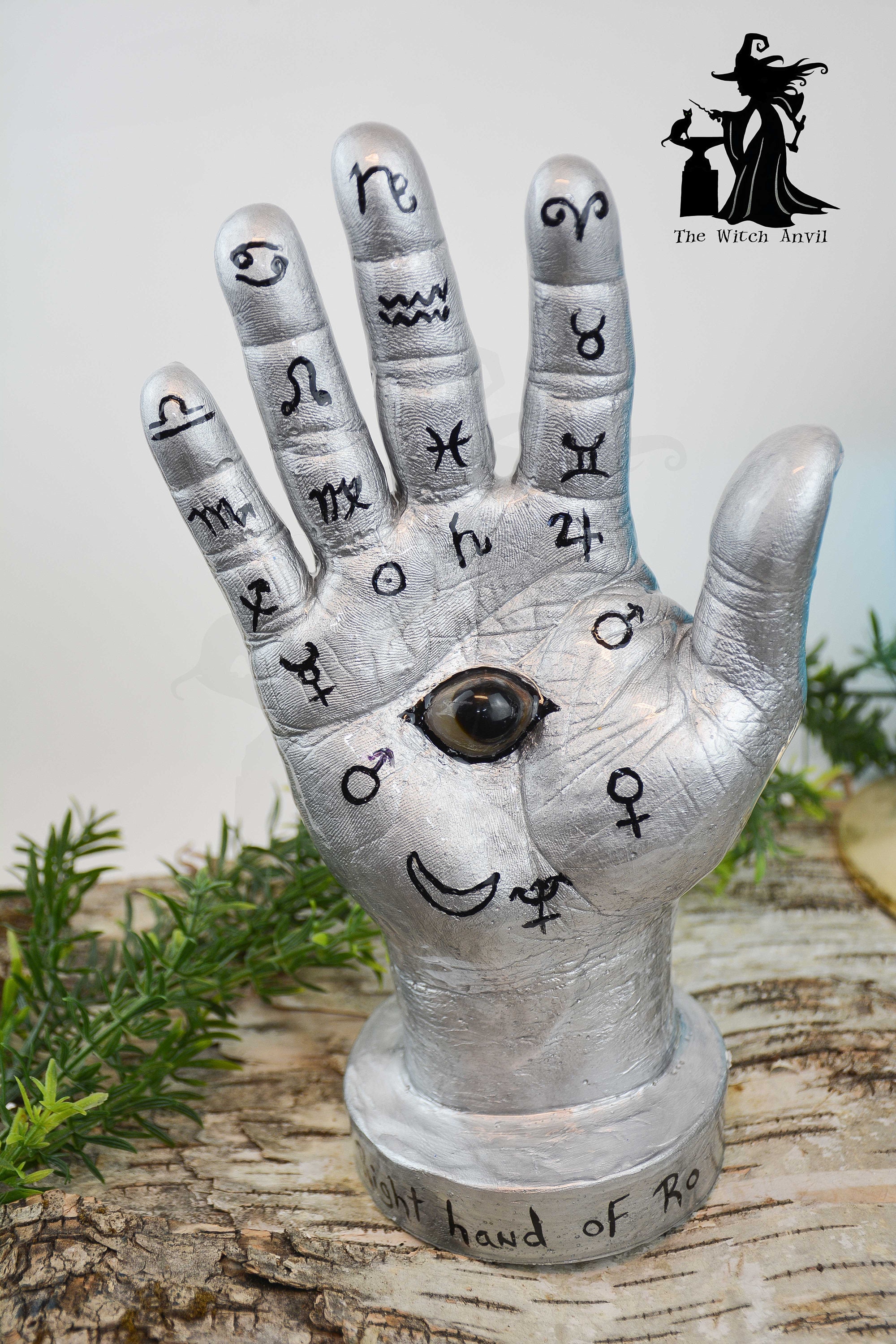 Unique and Collectible Palmistry Hand, With Eye of Shiva Inlaid in the ...