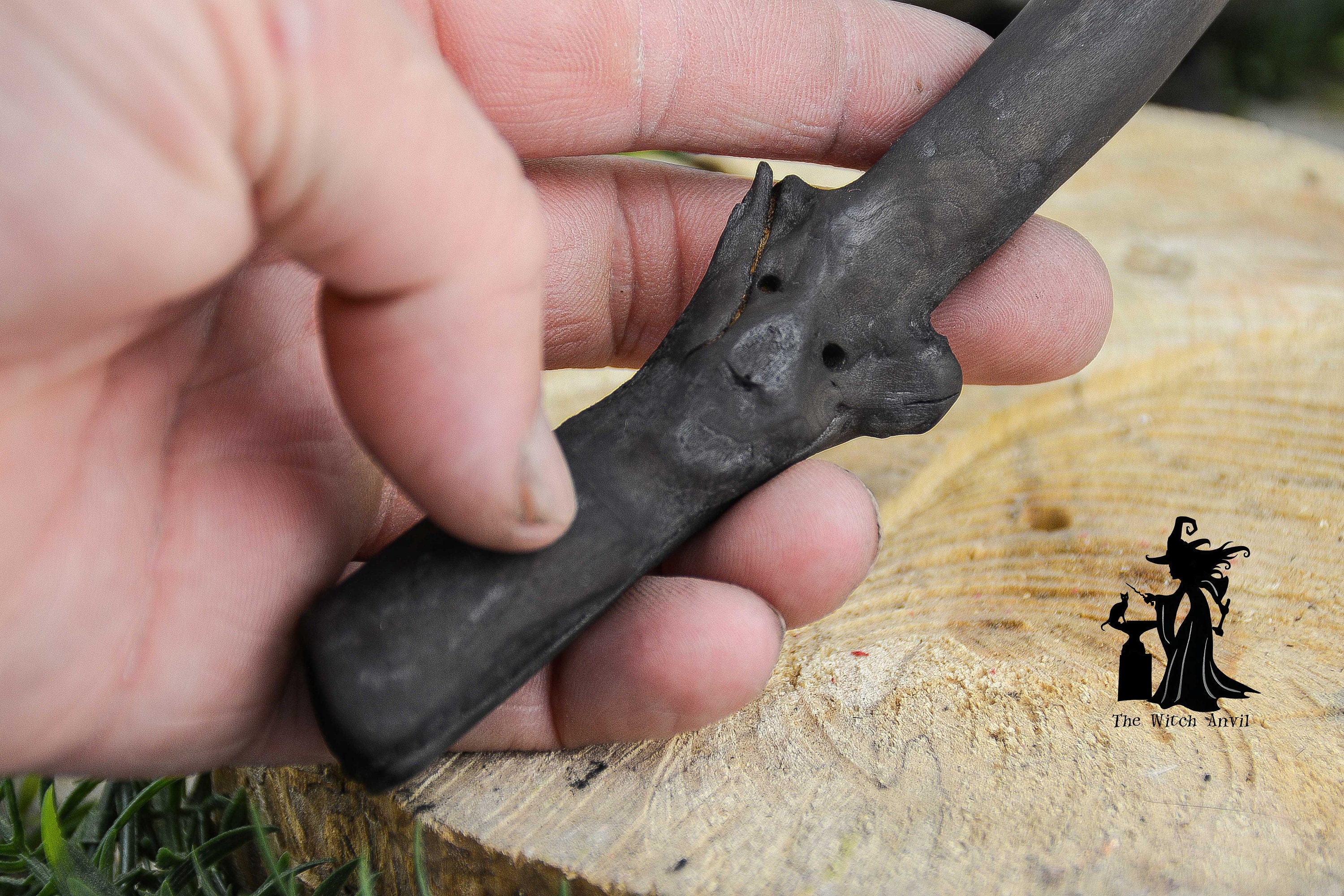 Magic and Rustic Wand of Natural Cherry Wood Named Deamhain Mac an T ...