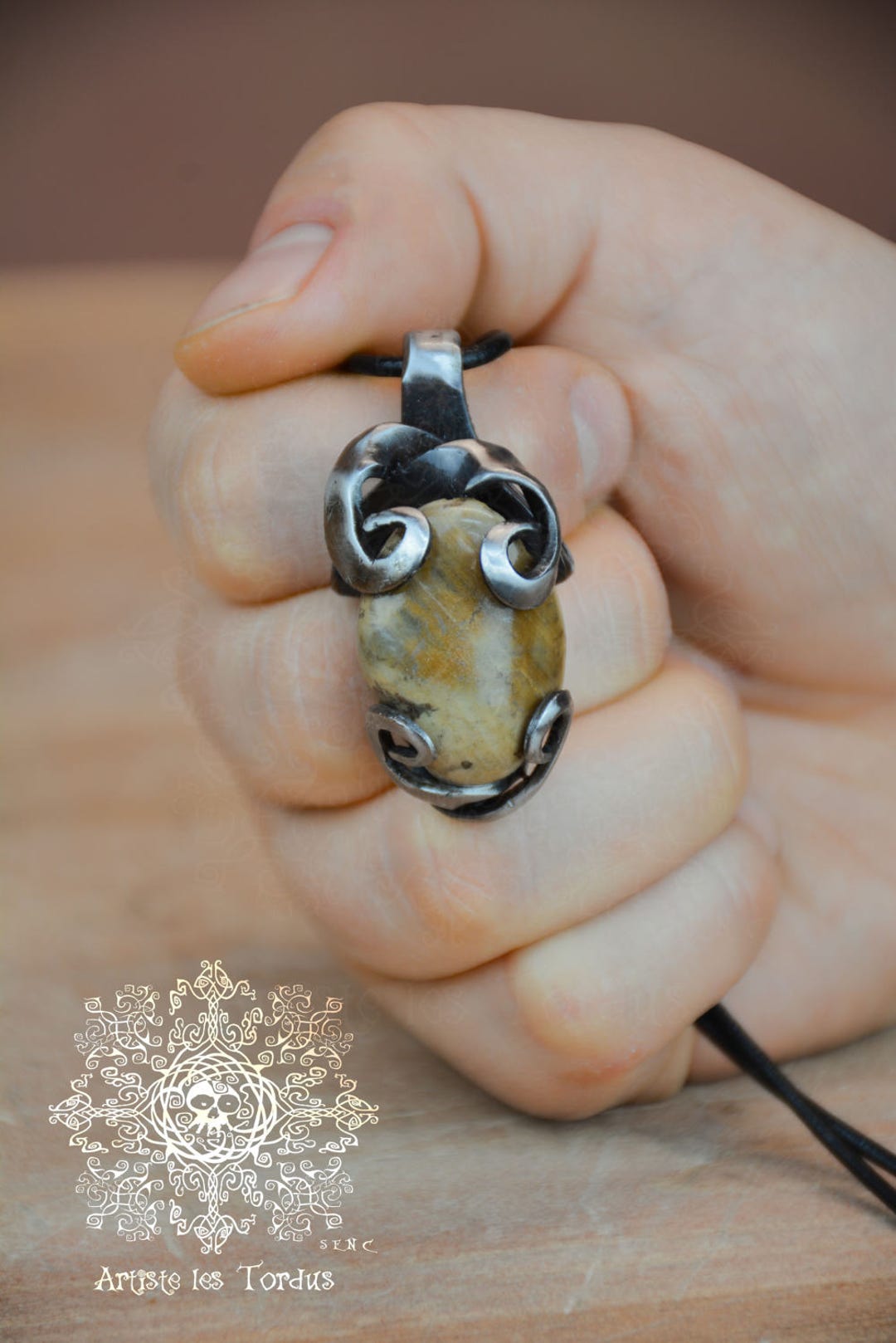 Pendant With Polished Pebble Stone 1 - Etsy