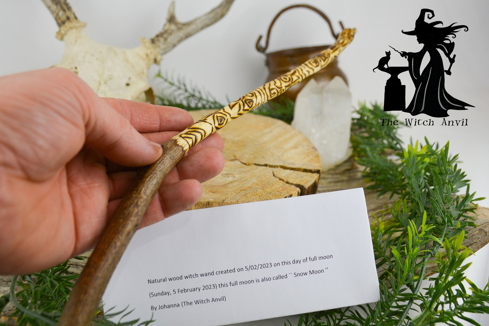 Traditional Wand Made of Hazel Wood (hazel) Named Amhach Fada (long ...