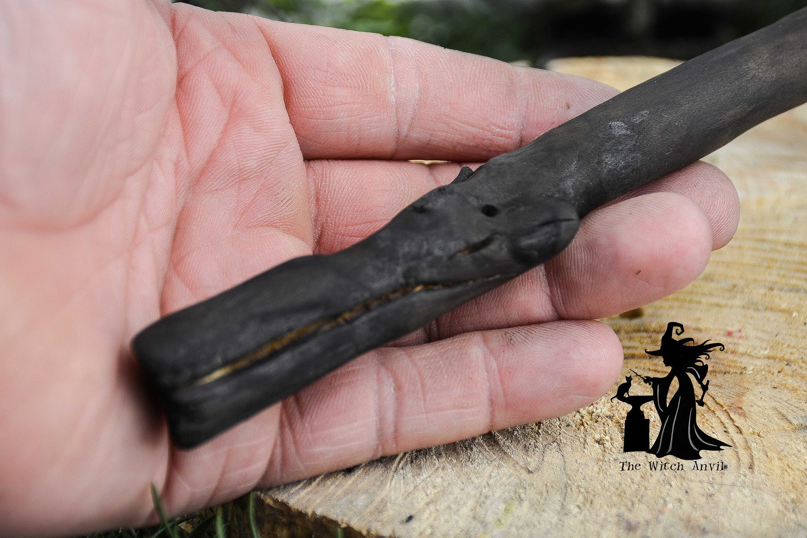 Magic and Rustic Wand of Natural Cherry Wood Named Deamhain Mac an T ...