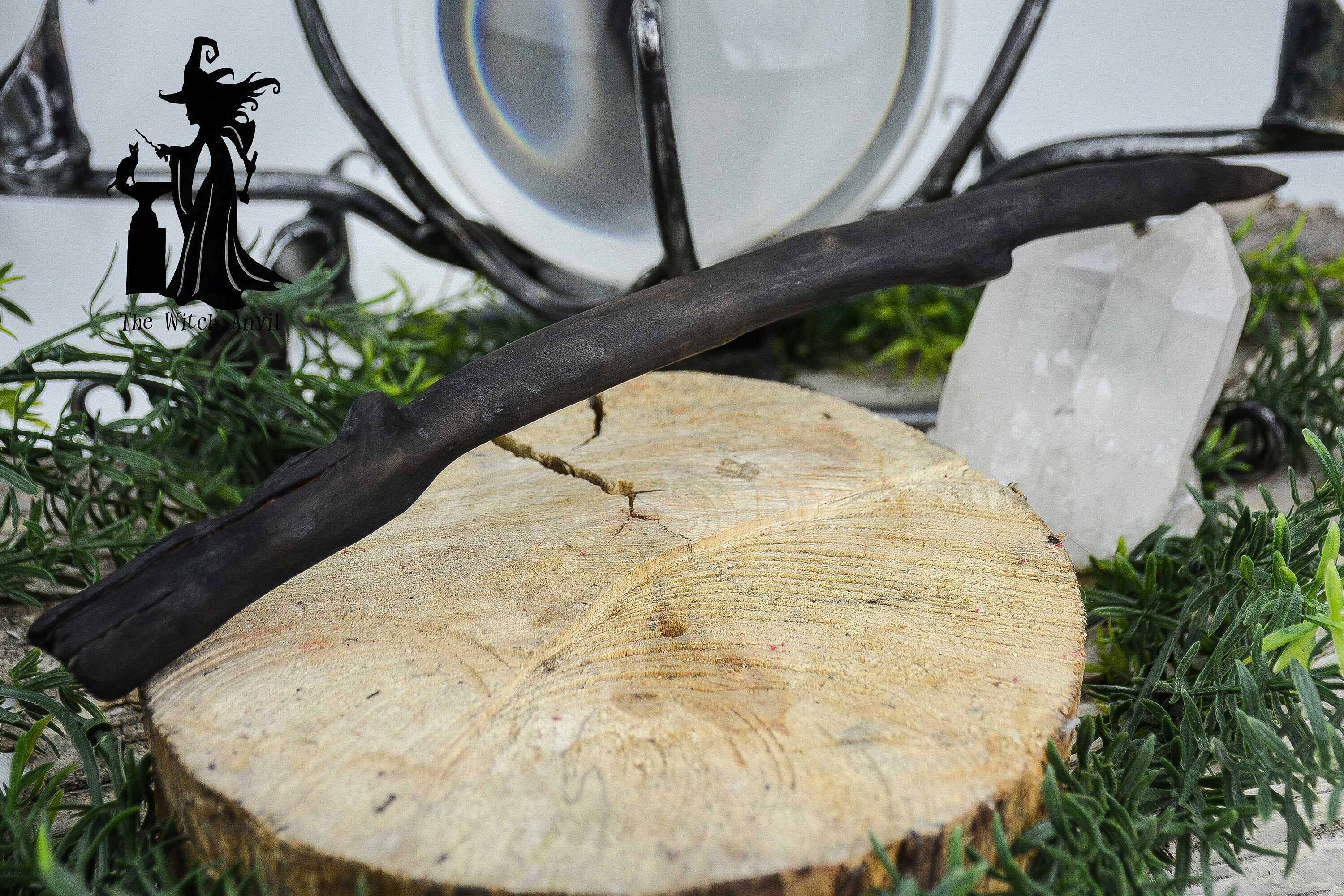 Magic and Rustic Wand of Natural Cherry Wood Named Deamhain Mac an T ...