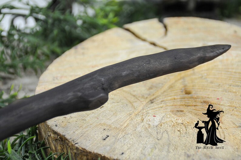 Magic and Rustic Wand of Natural Cherry Wood Named Deamhain Mac an T ...