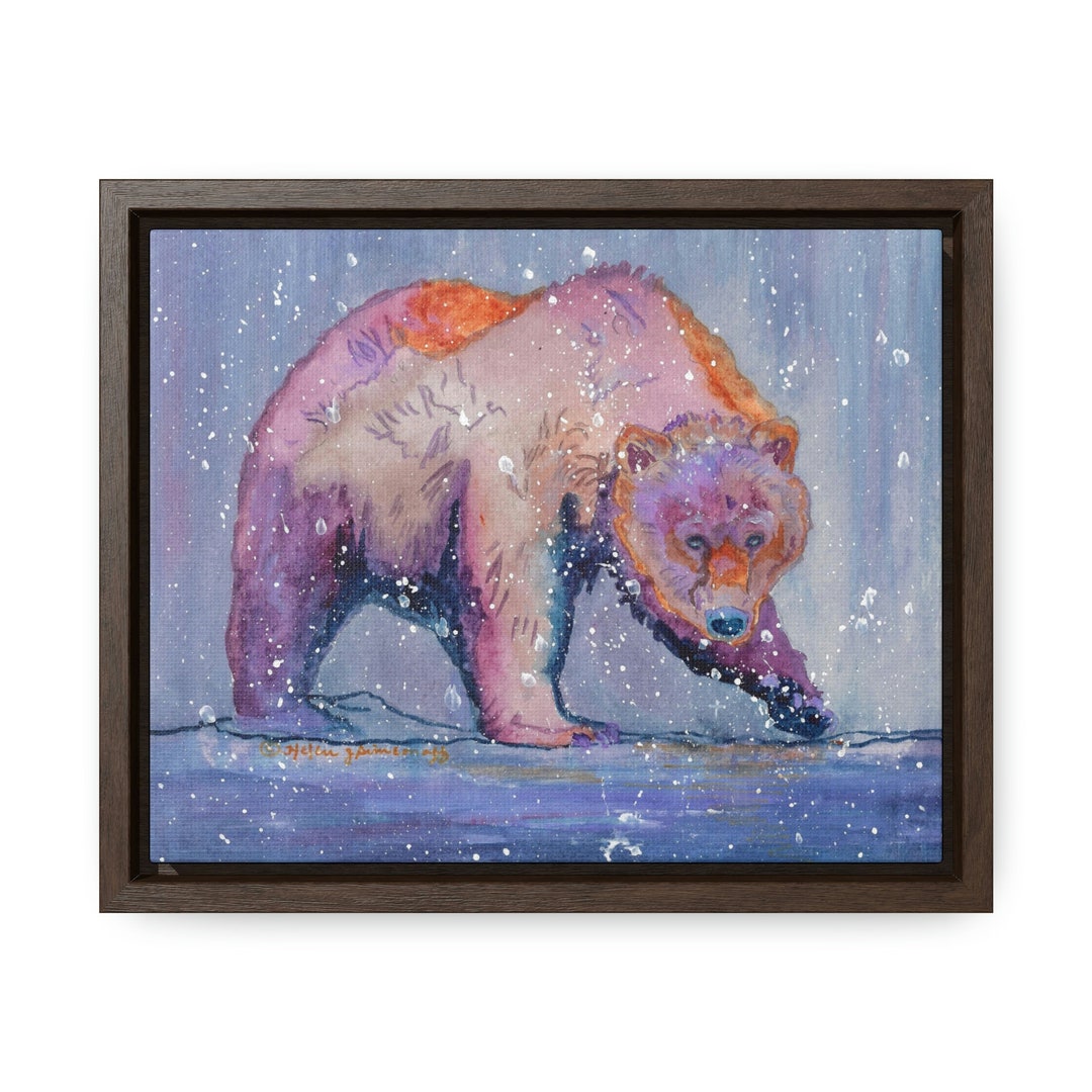 Helen Simeonoff Bear falling Snow Bear. Gallery Canvas Wraps ...