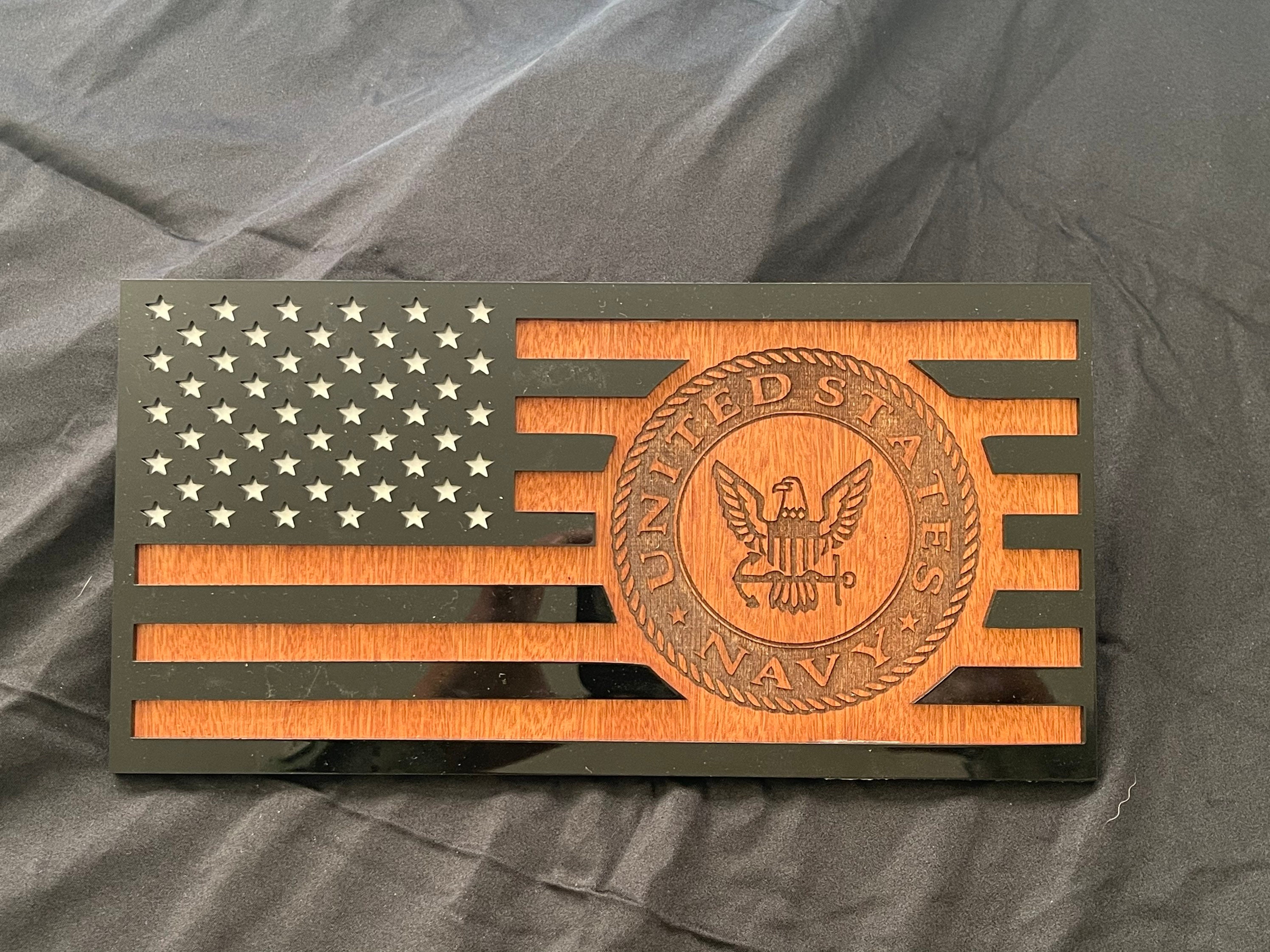 Wooden Flags Miliyary Desktop Flag, Small and Large Military Flag Two ...