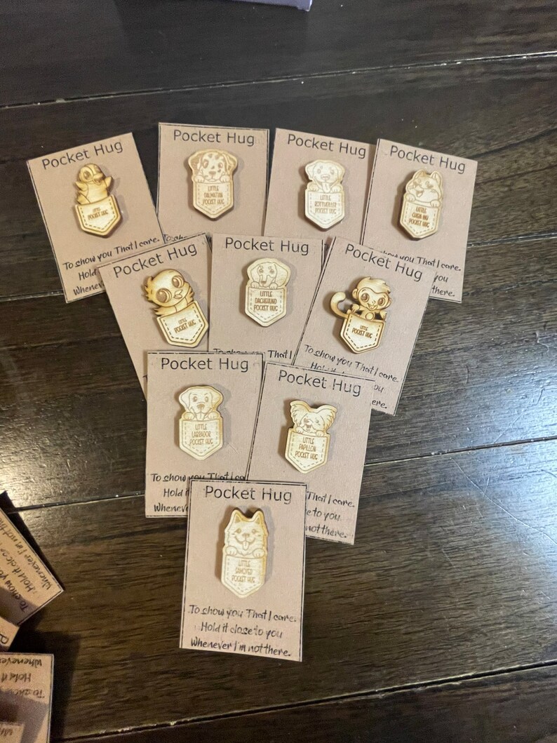 Pocket Hug Gift | Kid Classroom Set Favor |animal Wooden Pocket Hug ...