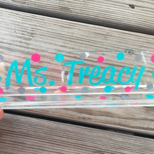 Acrylic Desk Name Plate With Stand Polka Dot Desk Plate - Etsy