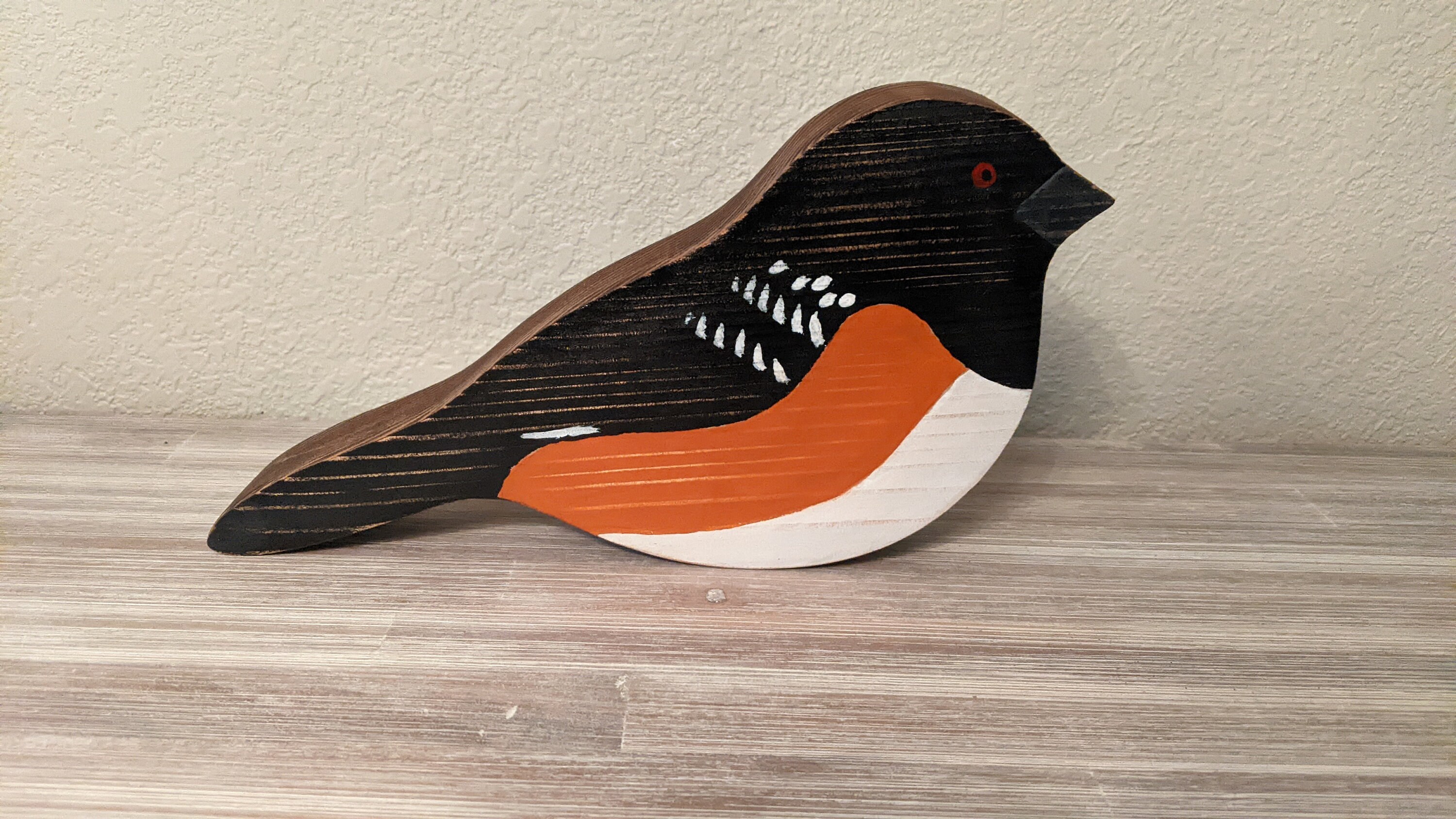 Decorative Wood Spotted Towhee - Etsy