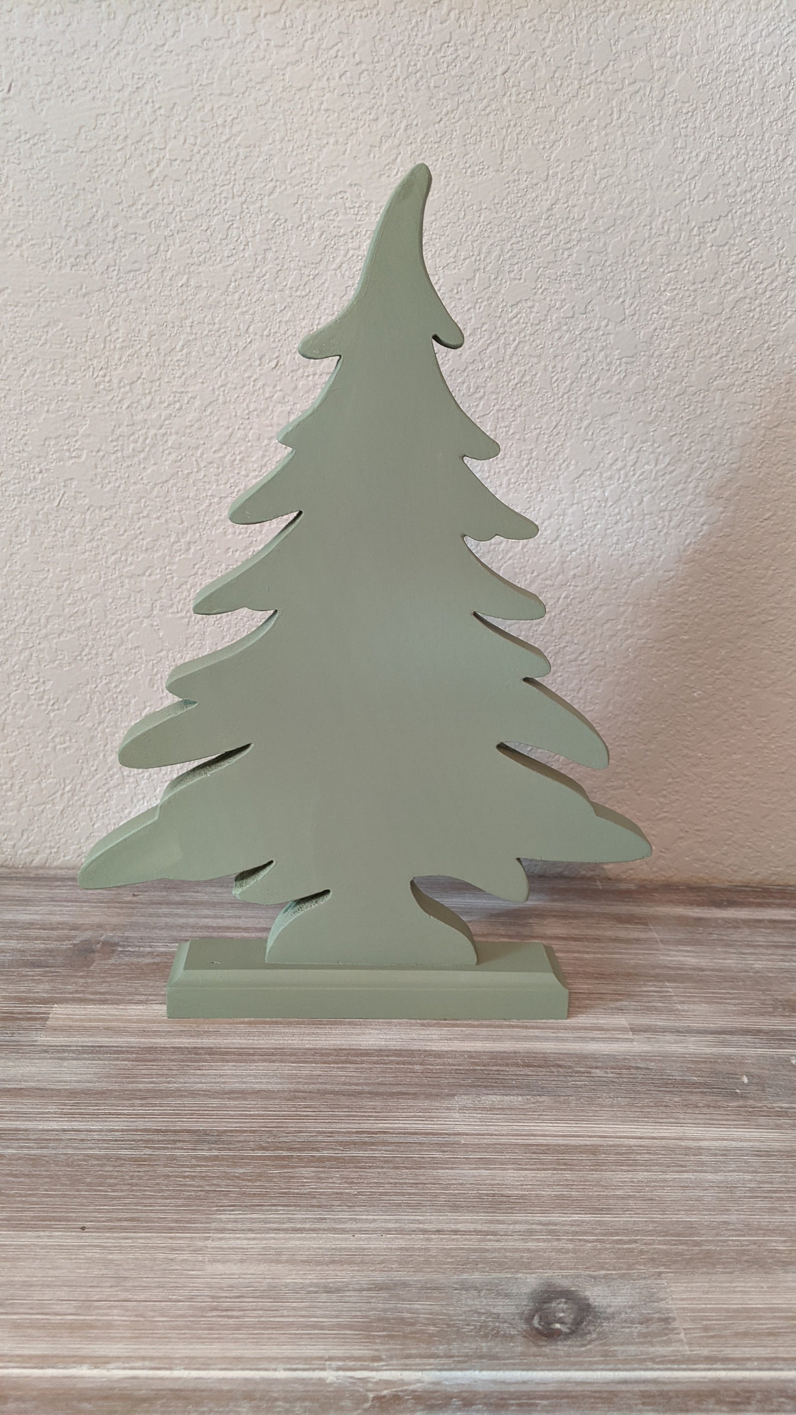 Decorative Painted Wood Evergreen Tree - Etsy