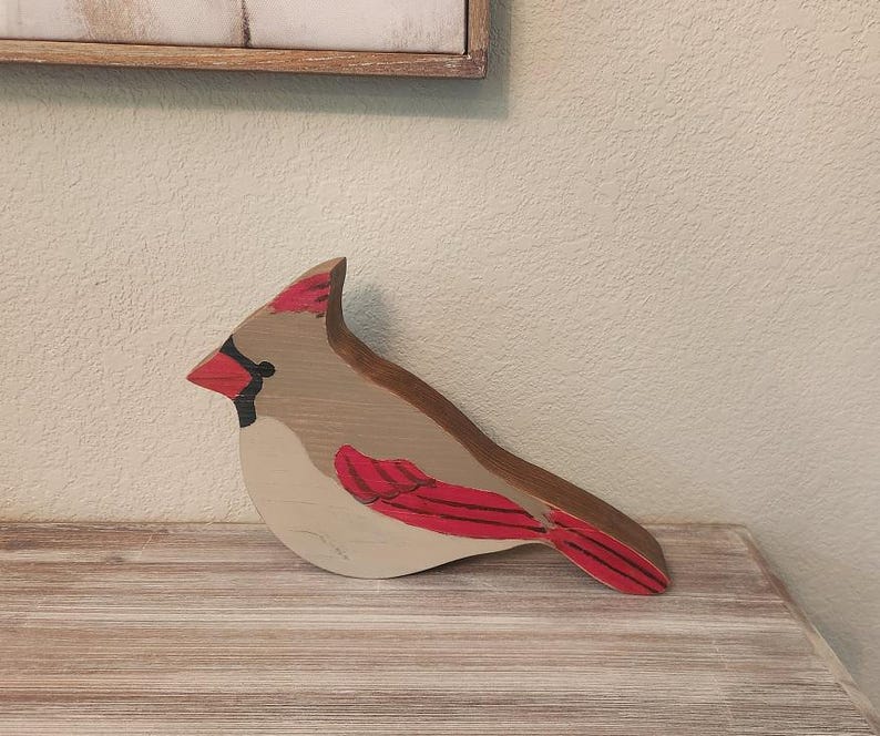 Decorative Wood Female Cardinal - Etsy