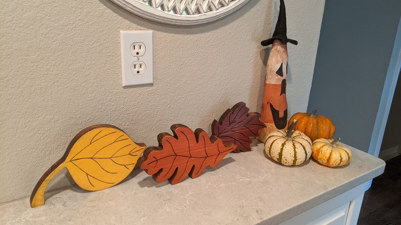 Decorative Painted Wood Fall Leaves - Etsy