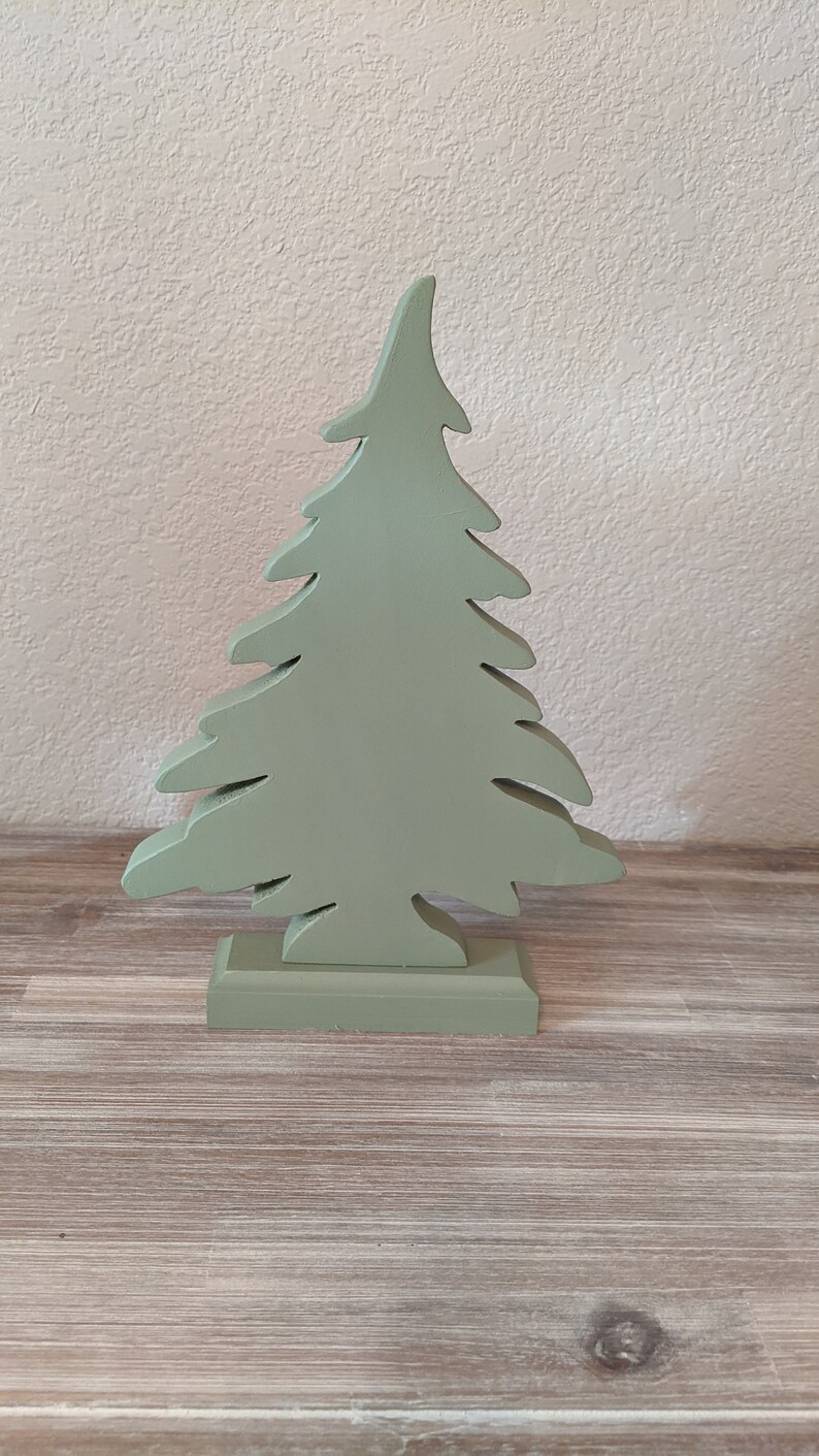 Decorative Painted Wood Evergreen Tree - Etsy