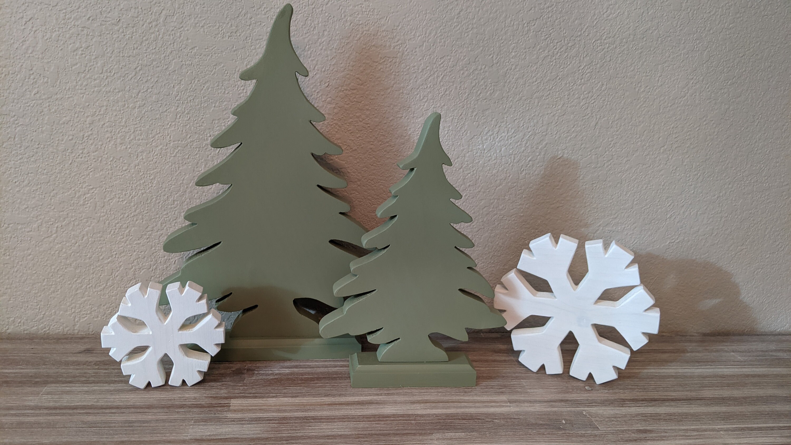 Decorative Painted Wood Evergreen Tree - Etsy
