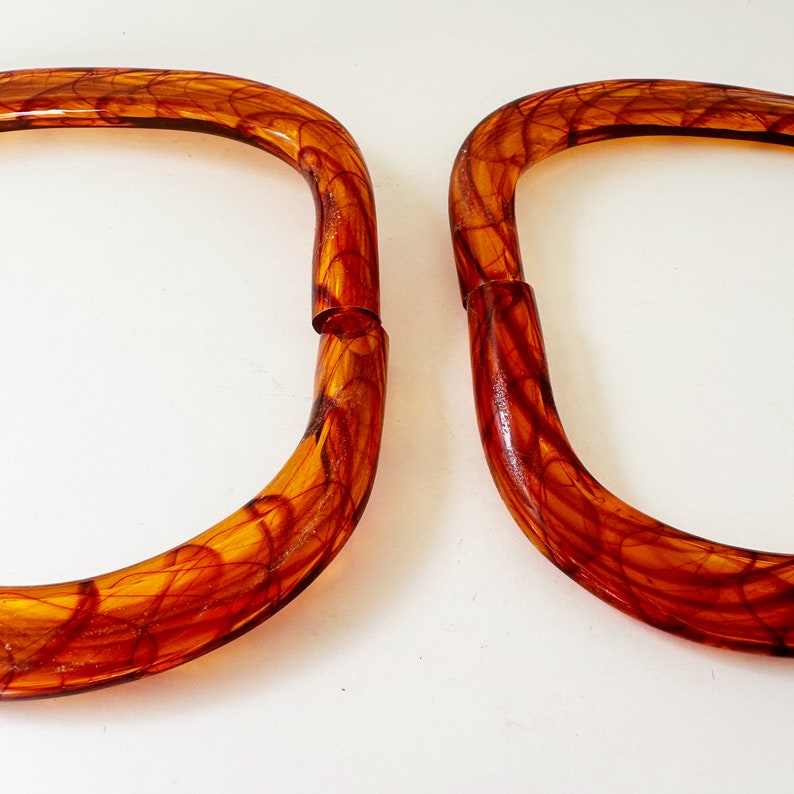 Vintage Tortise Shell Brown Plastic Purse Handles - Etsy