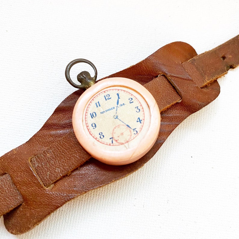 Cute Toy Wrist Watch Vintage Pink Face Brown Band - Etsy