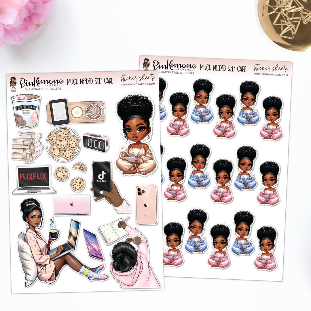 Much Needed Self Care - Sticker Sheets | Diverse Options Offered - Etsy