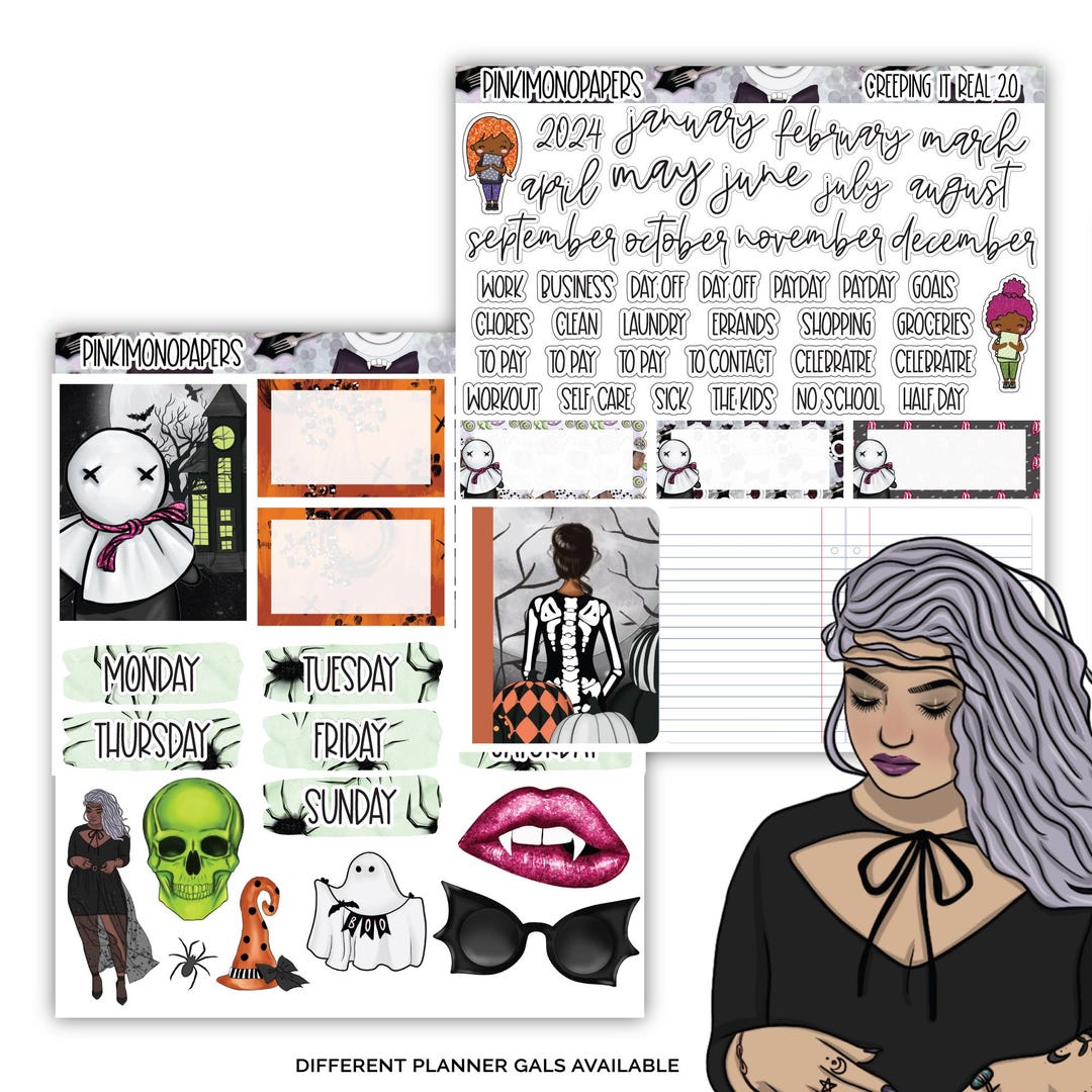 Tiny & Add on Sticker Kits - Creeping It Real 2.0 - Planner Sticker Kit ...