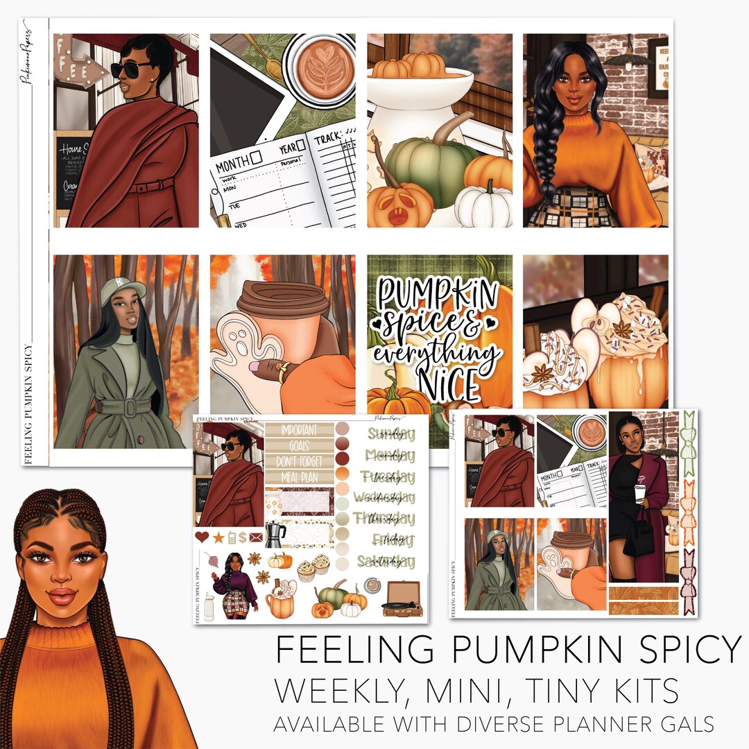 WEEKLY, MINI & TINY Planner Sticker Kits - Feeling Pumpkin Spicy ...