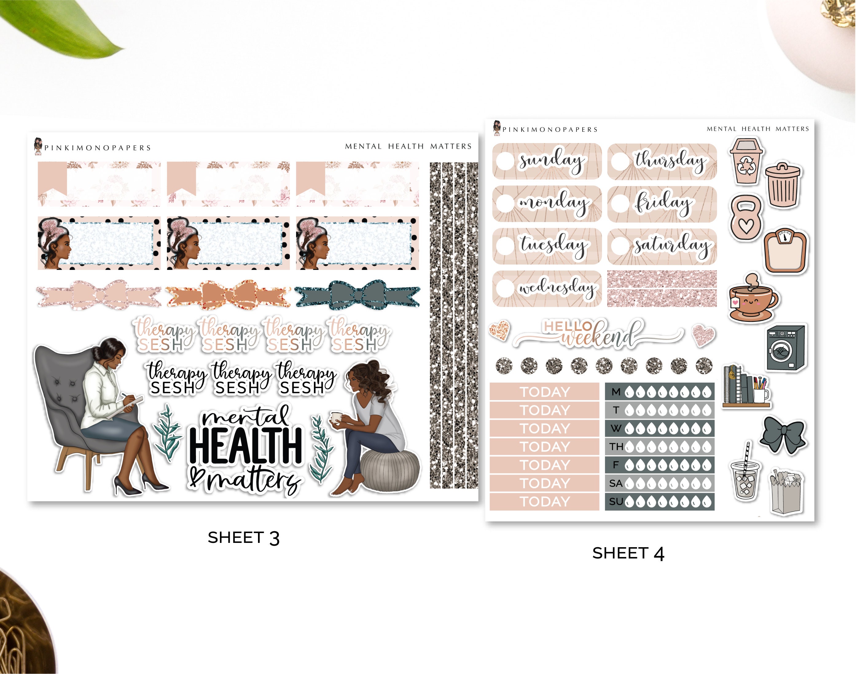 Mental Health Matters - Planner Sticker Kit | Diverse Options Offered ...