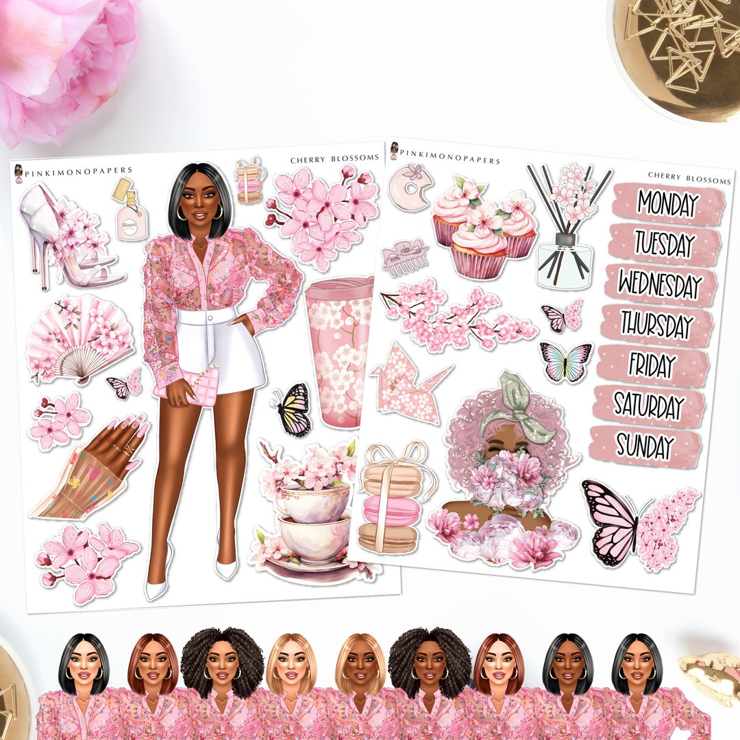Cherry Blossoms - Planner Sticker Kit | Diverse Options Offered ...