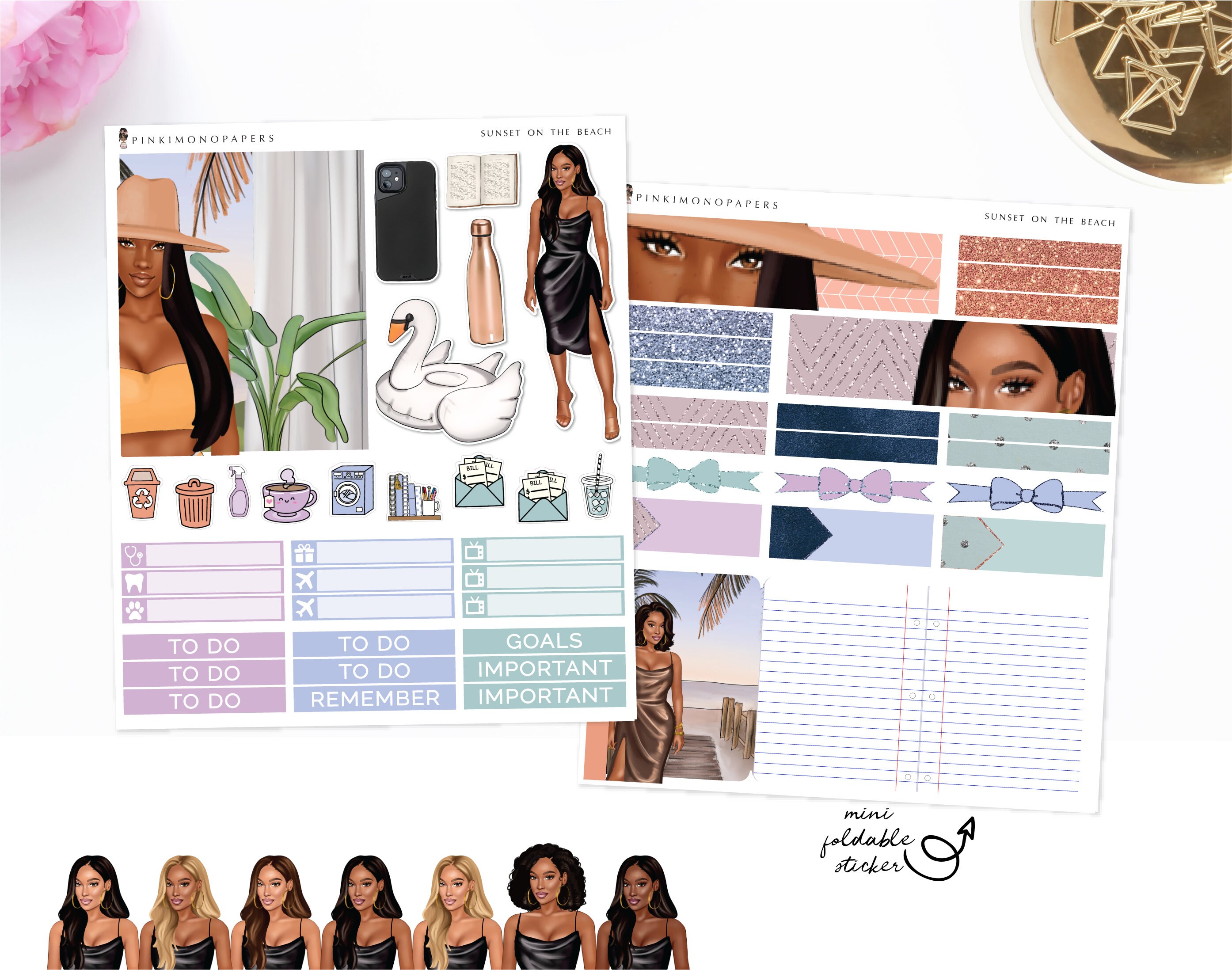 Sunset on the Beach Add-on Sticker Kits Planner Sticker - Etsy