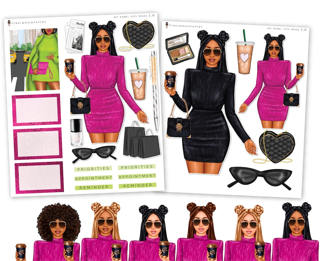 City Divas 2.0 - Tiny Kits | Planner Sticker Kit - Etsy