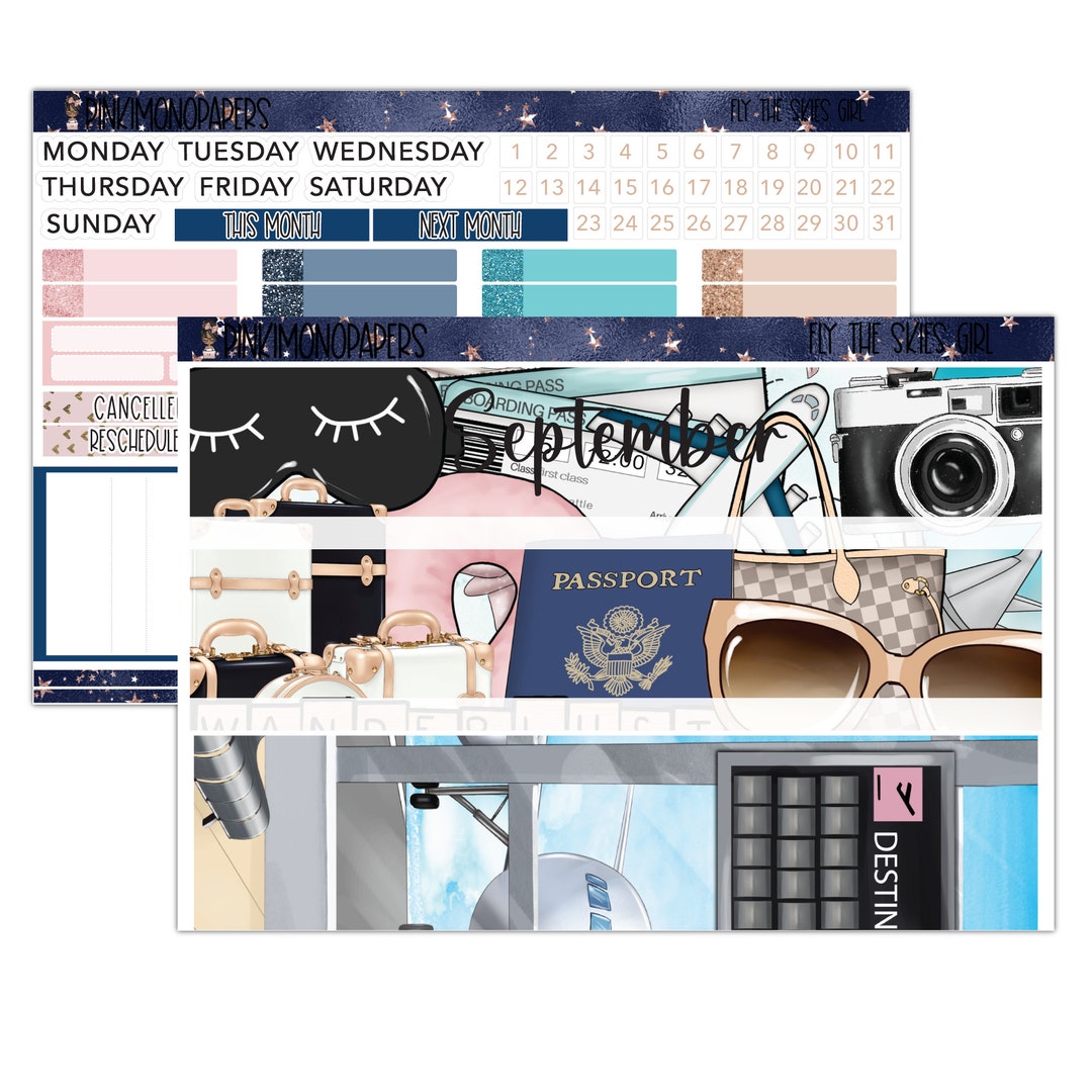 Monthly Sticker Kit - Fly the Skies - Erin Condren Planners, Happy ...