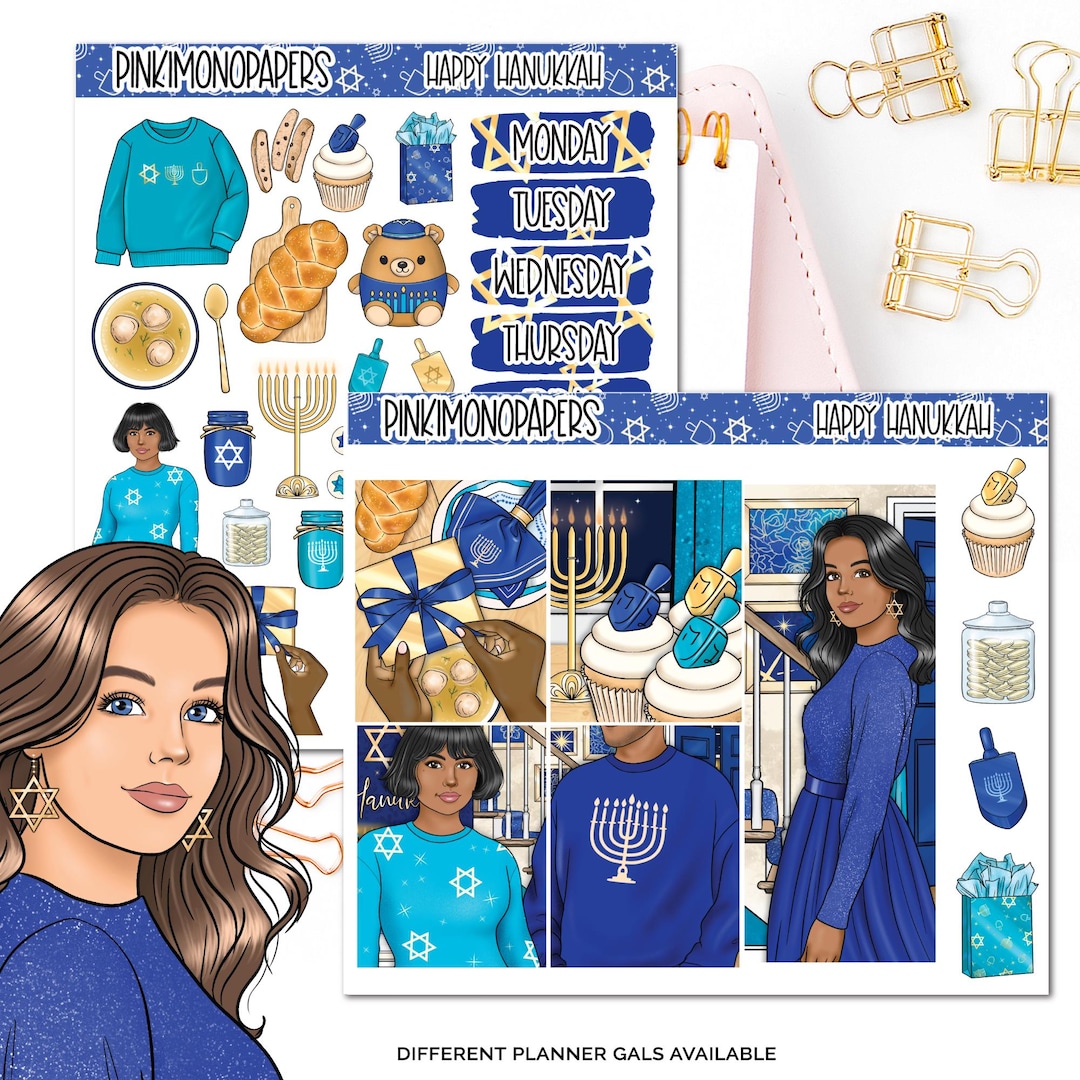Mini Sticker Kit - Happy Hanukkah - Planner Sticker Kit | Diverse ...