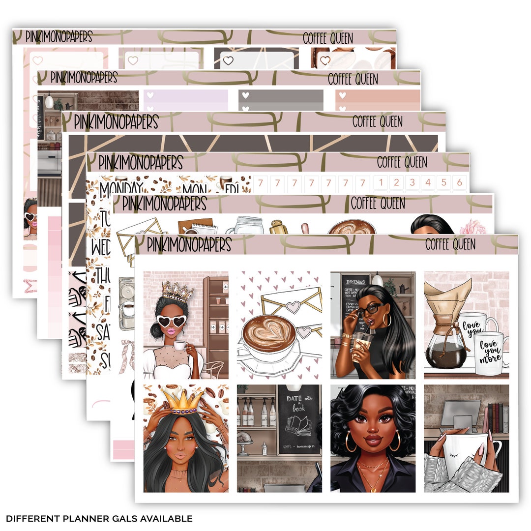 Weekly Sticker Kit - Coffee Queen - ECLP Sticker Kit, Happy Planner ...