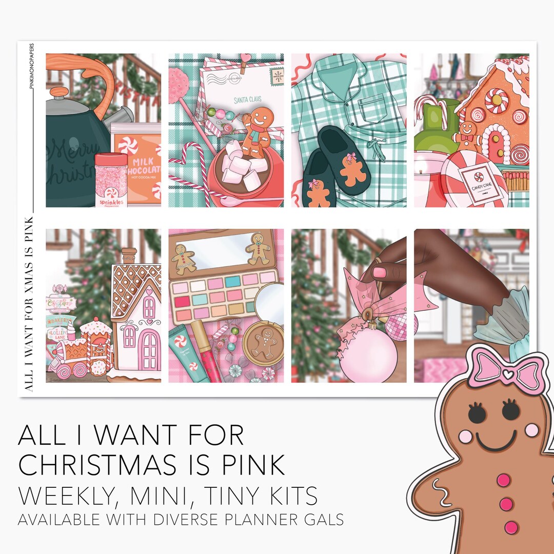 WEEKLY, MINI & TINY Planner Sticker Kits - All I Want for Christmas is ...