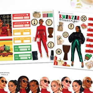 Happy Kwanzaa Planner Sticker Kit Diverse Options Offered Holiday ...