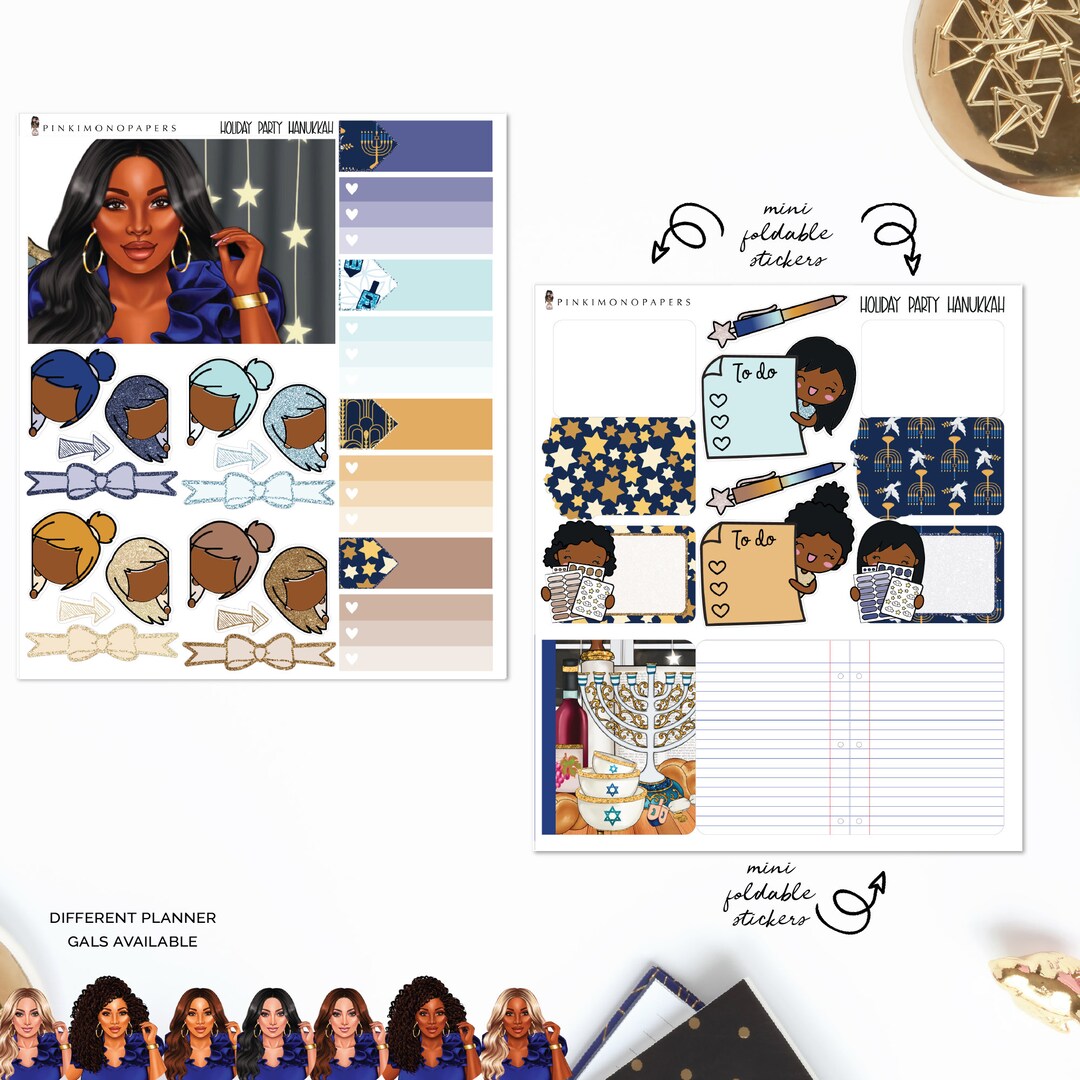 Holiday Party Hanukkah Add-on Sticker Kits Planner Sticker Kit - Etsy