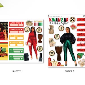Happy Kwanzaa Planner Sticker Kit Diverse Options Offered Holiday ...