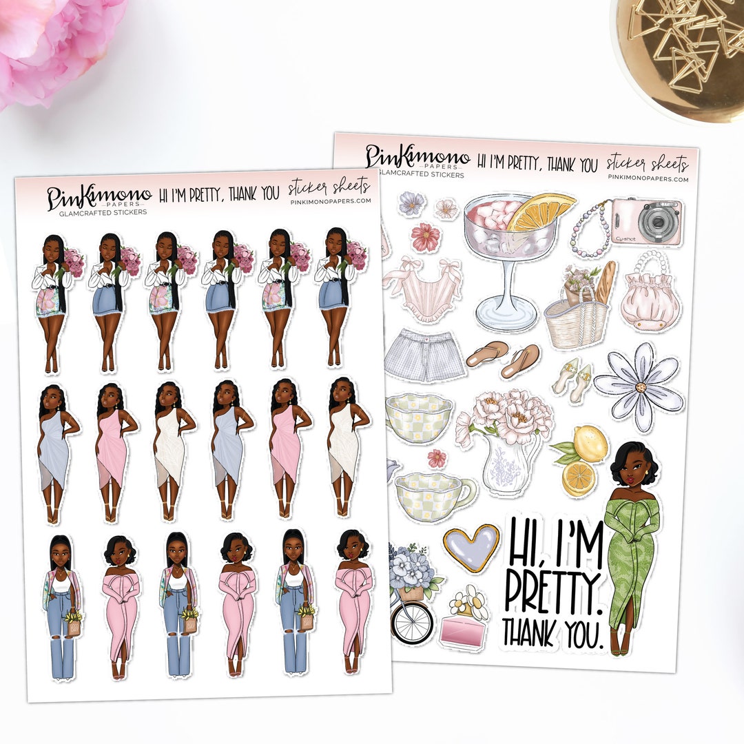 Hi, I'm Pretty. Thank You! - Sticker Sheets | Diverse Options Offered ...
