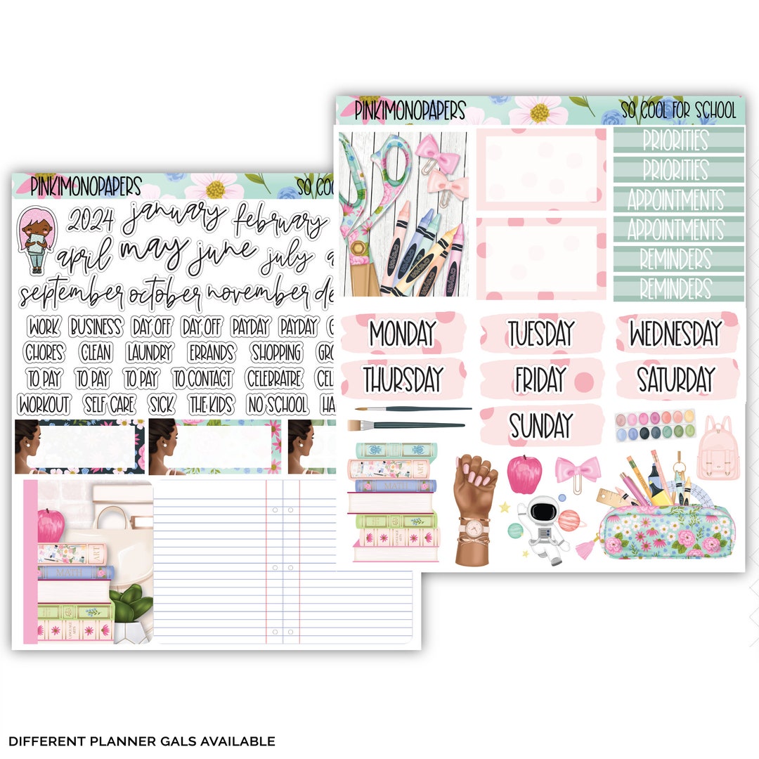 Tiny & Add on Sticker Kits - so Cool for School - Planner Sticker Kit ...