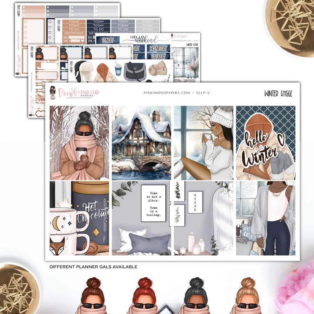 Winter Hygge - Weekly Sticker Kit, ECLP Sticker Kit, Happy Planner ...