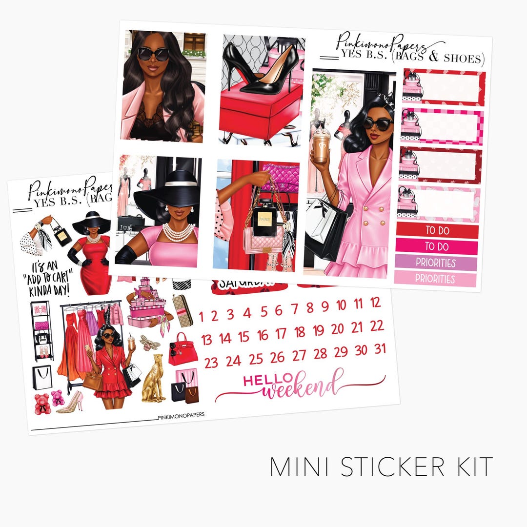Mini Sticker Kit - Yes, BS (bags & Shoes) - Planner Sticker Kit ...