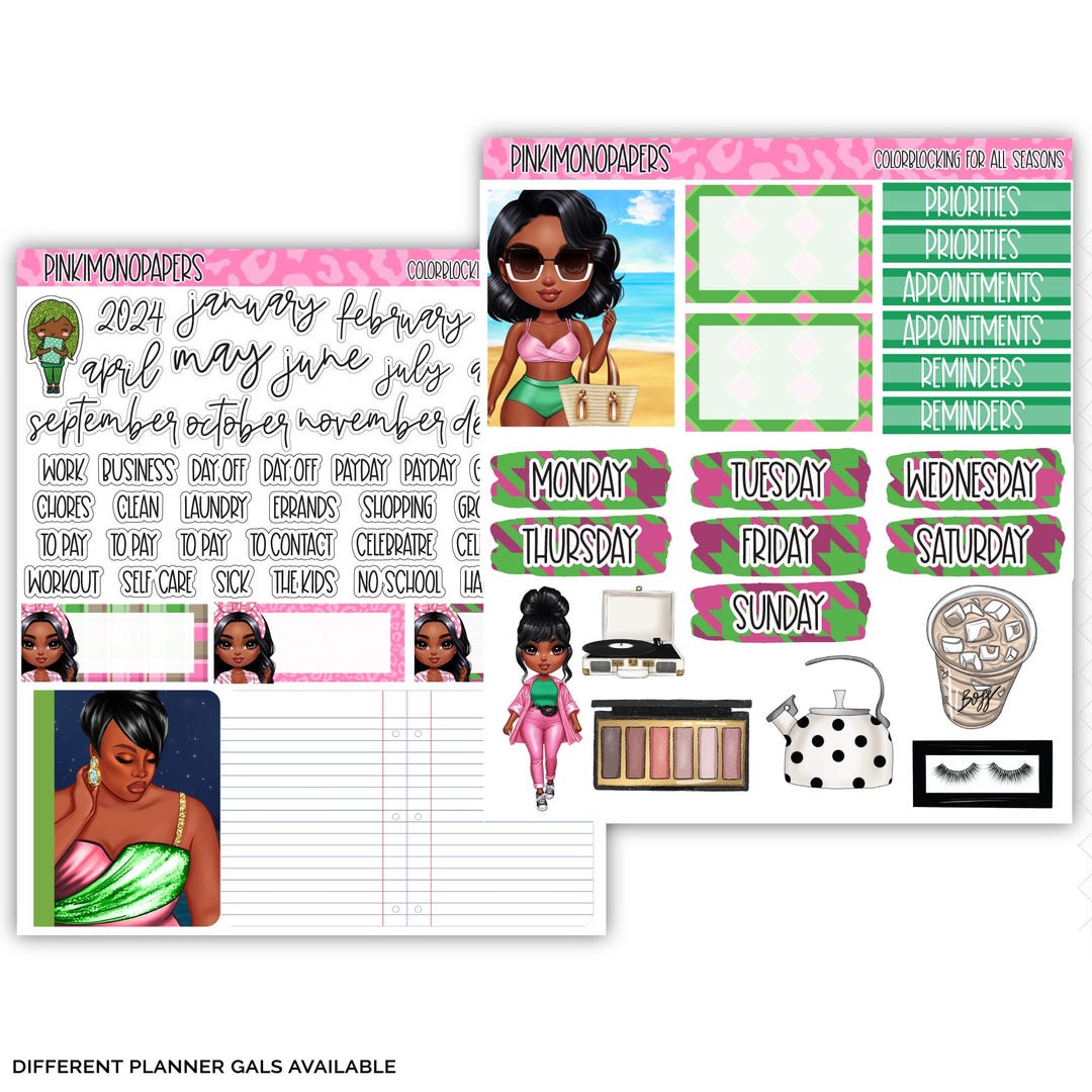 Tiny & Add on Sticker Kits Colorblocking for All Seasons Planner ...