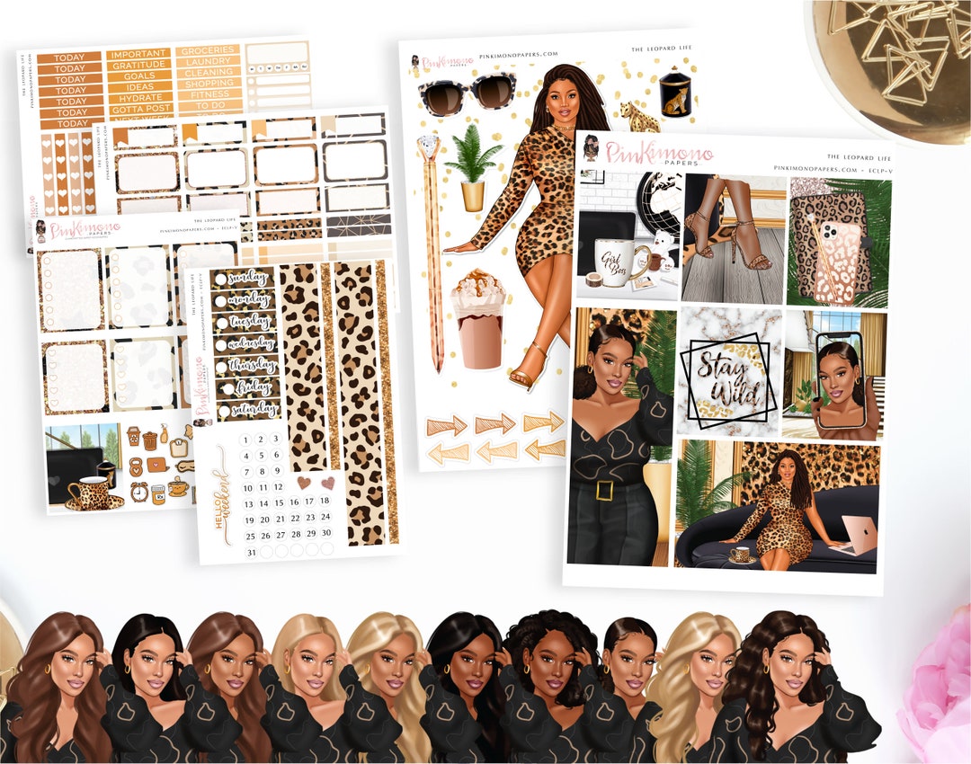 The Leopard Life Weekly Sticker Kit, ECLP Sticker Kit, Happy Planner ...