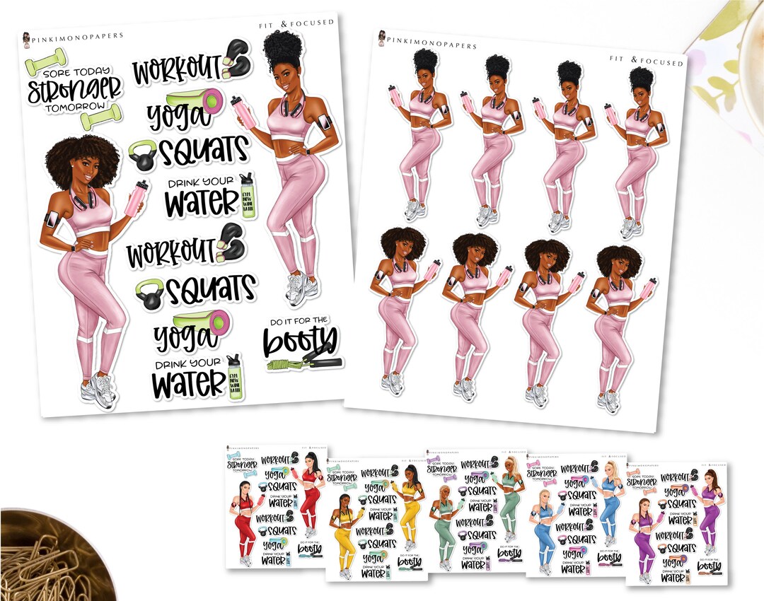 Fit & Focused Set 1 - Planner Sticker Kit | Diverse Options Offered ...